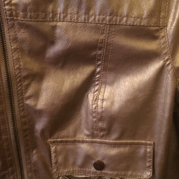 Jackets & Coats | Metallic Gold Leatherlike Jacket Fully Lined | Poshmark